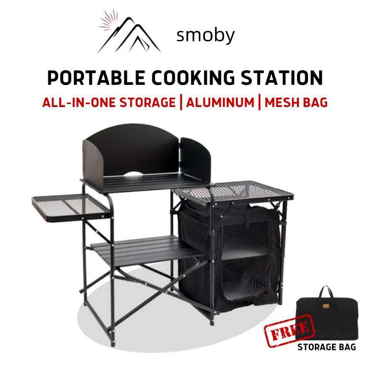 Outdoor Camping | Portable Cook Station | Easy Setup | Aluminum | with ...