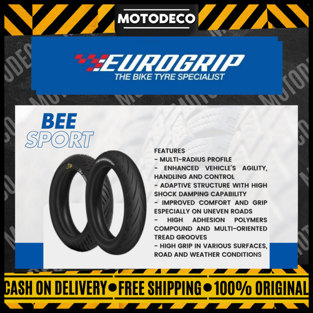 EUROGRIP (BEE SPORT) Motorcycle Tires Made In India Tubeless FREE PITO ...