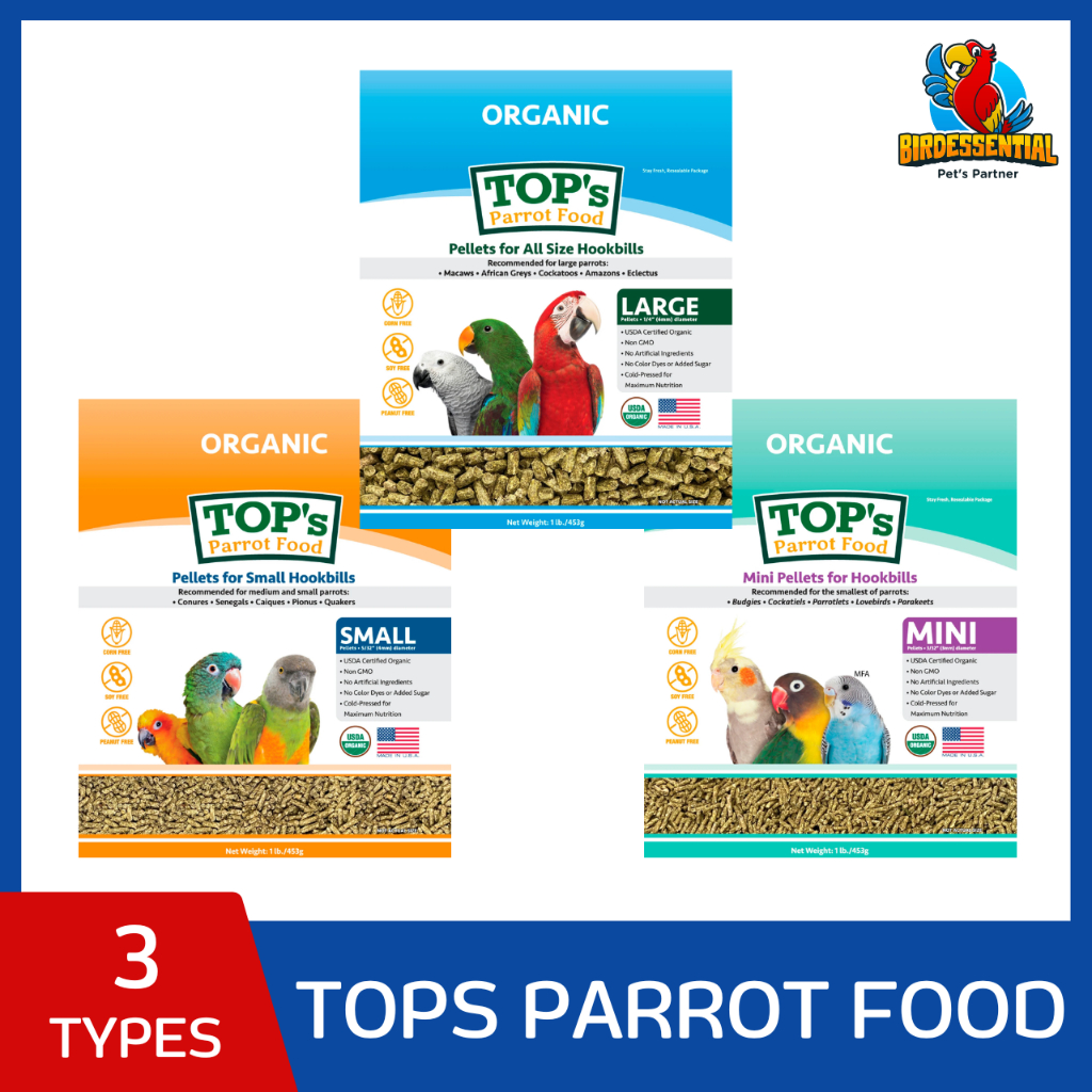 TOPs Parrot Pellets for birds budgies, parakeets, cockatiels, conures ...