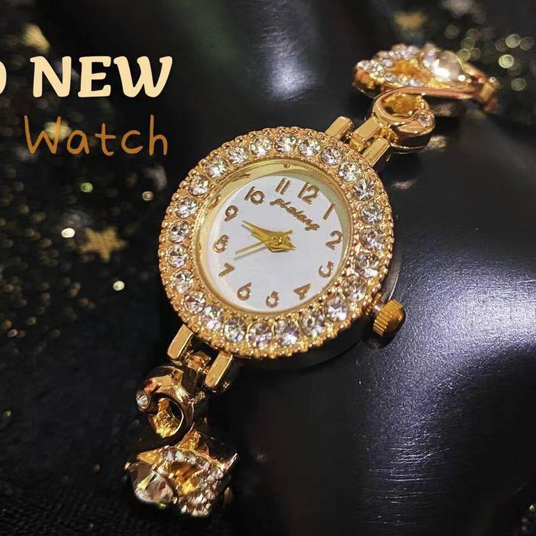 [Maii] CS Crystal Luxury Gold Ladies Watch W0102 | Shopee Philippines
