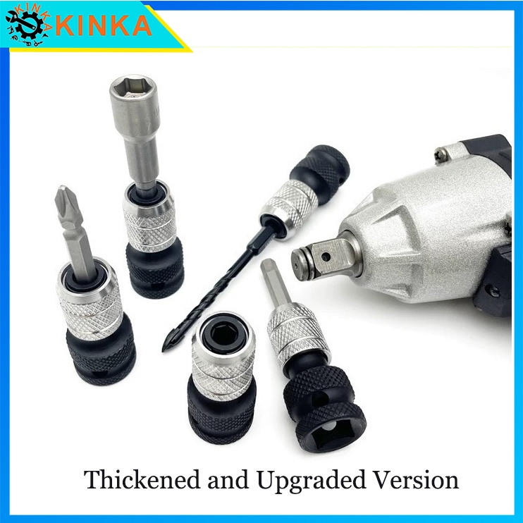 Impact Wrench Socket Adaptor Hex Shank Chuck Air Power Wrench Converter ...