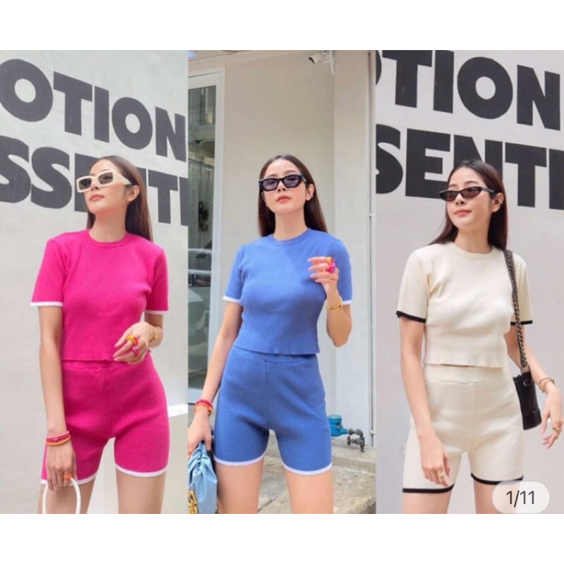 Only.Fashion Knitted Terno Short # 9721 | Shopee Philippines