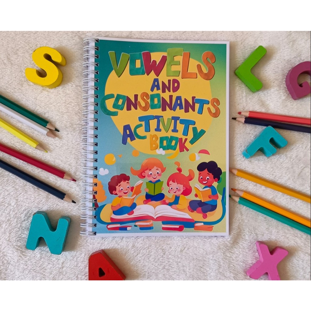 Vowel and Consonant Activity Book for Kinder - Notebook Size - 78 pages ...