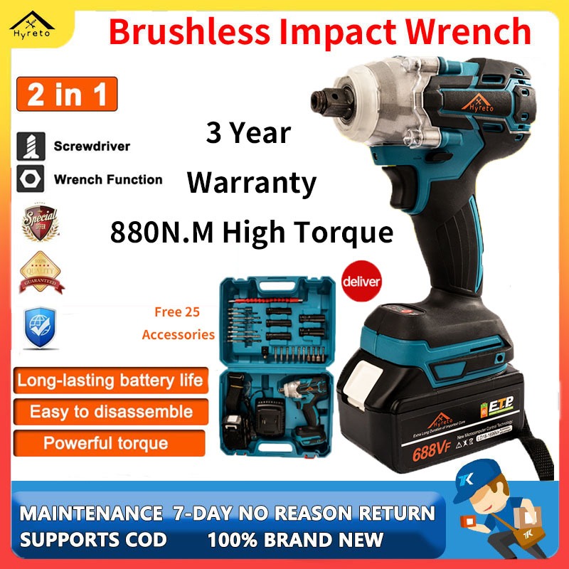 Original Impact Wrench 1/2 With Socket Brushless Car Tools Cordless ...