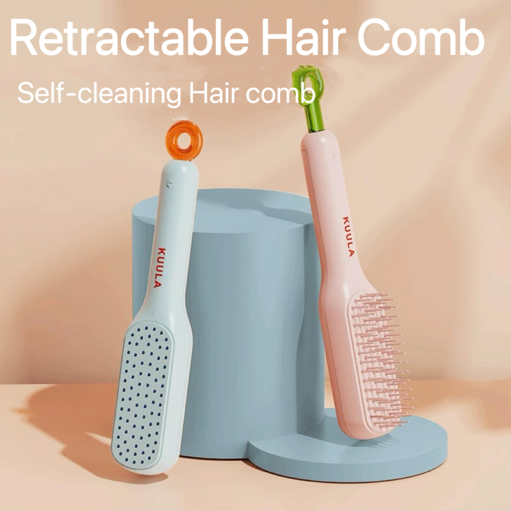 Magic Retractable Hair Comb Self Cleaning Hair Brush Comb Massage Scalp ...