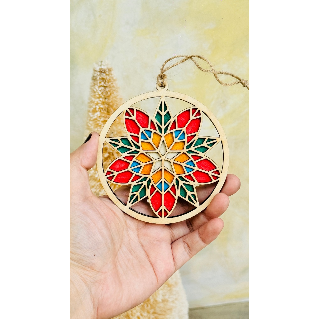 [1PC] PAROL christmas ornament LASER CUT / Boho wood ornament | Shopee ...