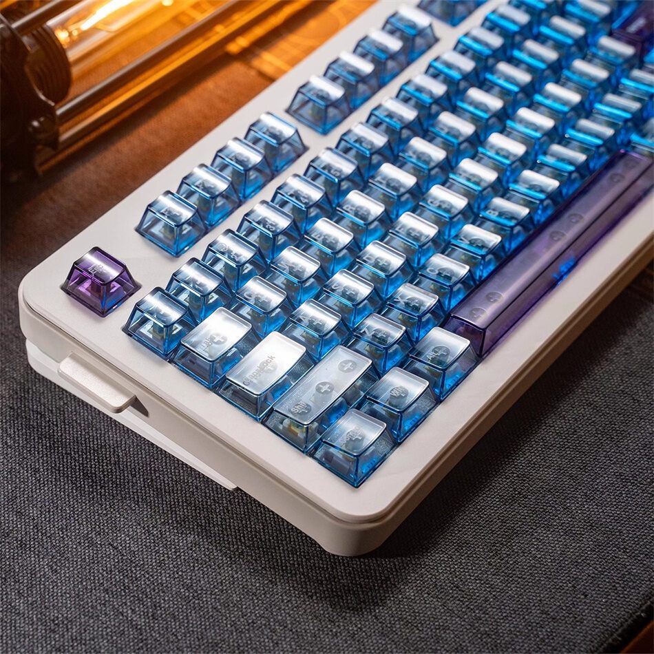 Diamond Blue Crystal 122 Keys Semi-transparent Backlit ABS+PC ...