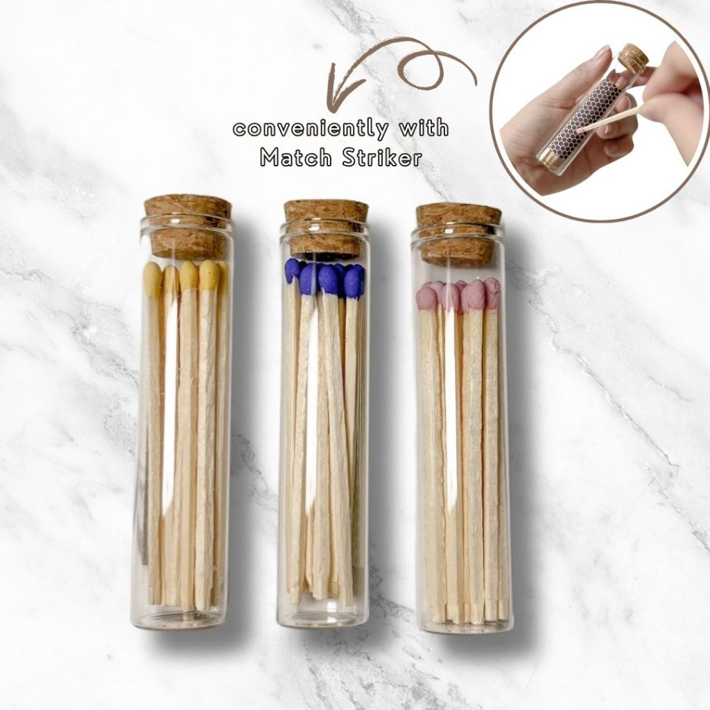 Colored Matchsticks for Candles with Striker, Wooden Long Matchstick ...