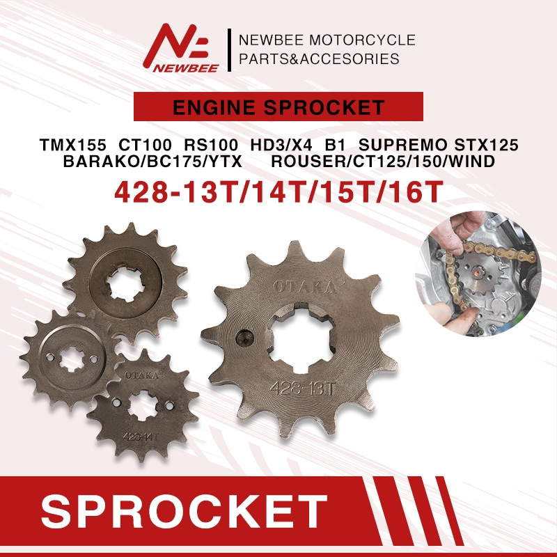 [NEWBEE] MOTORCYCLE ENGINE SPROCKET FOR SUPREMO/STX125/CT100/BARAKO/HD3(13T/14T/15T/16T ...