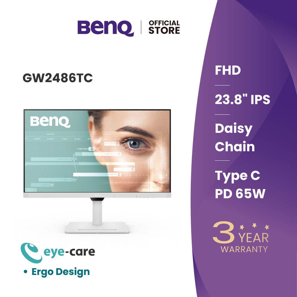 BenQ GW2486TC I 23.8" Full HD 1080p I USB-C I100Hz I Eye-Care I ...