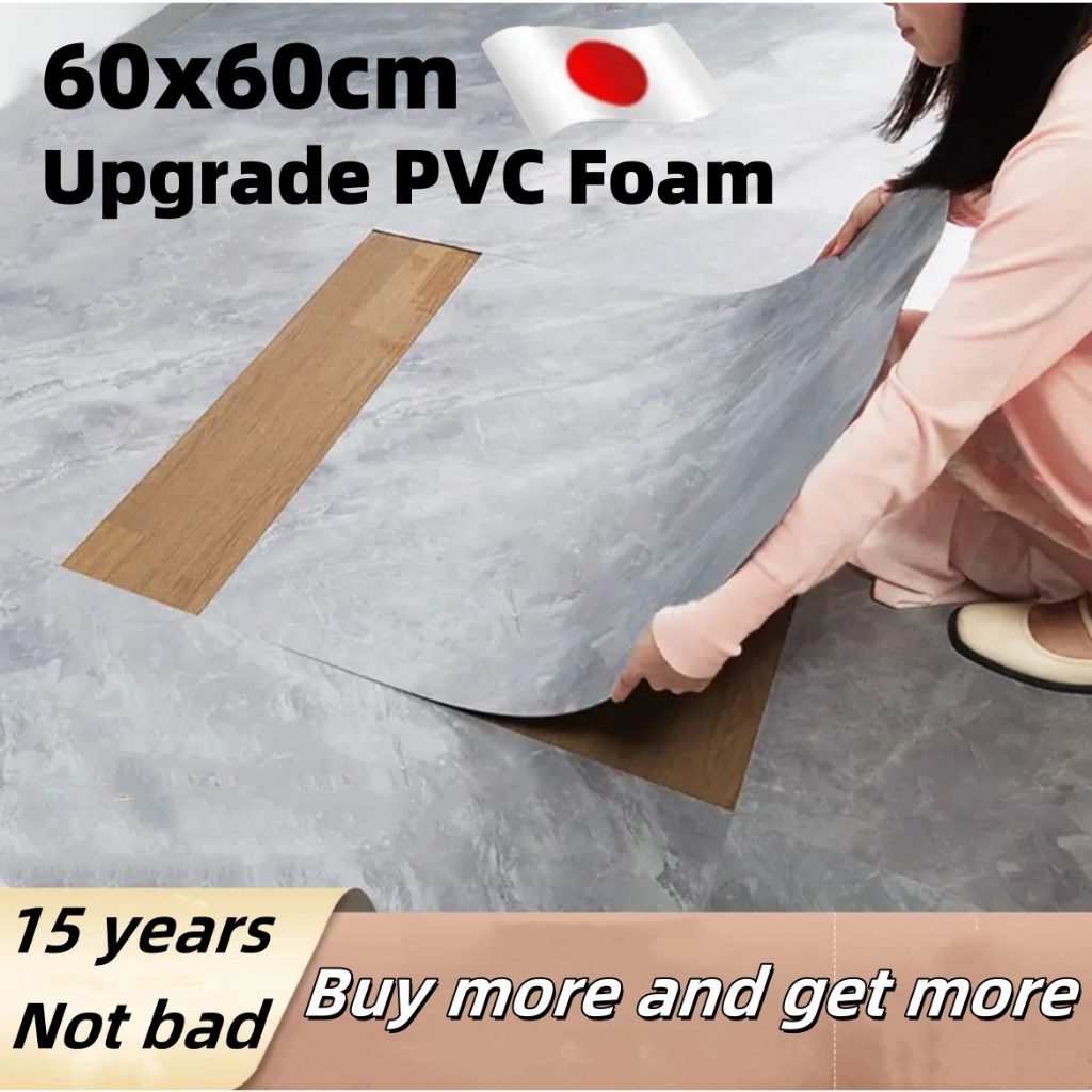 60x60CM Self-adhesive Marble PVC Foam vinyl flooring tile sticker ...