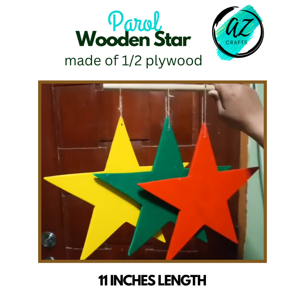 AZ Crafts Hanging Parol Hanging Wooden Star 1/2 Plywood DIY parol ...