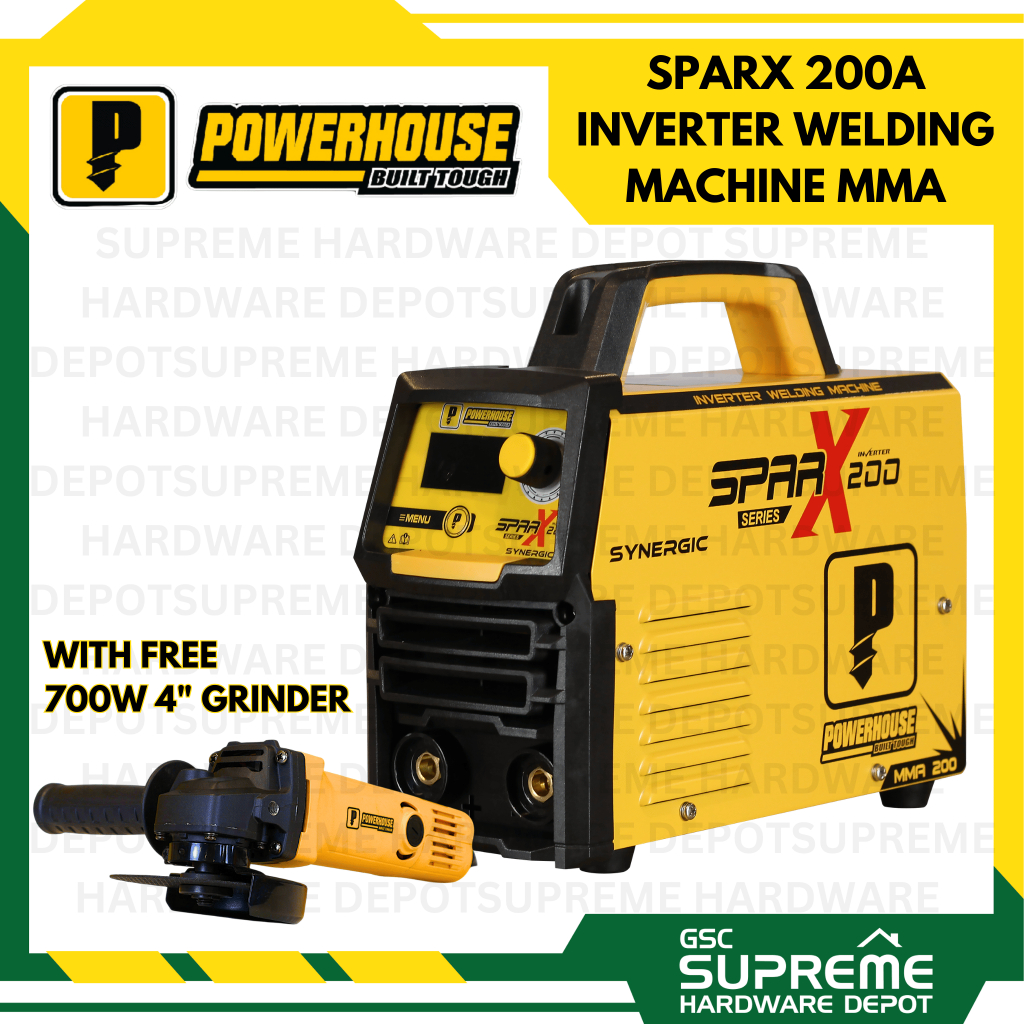 FREE GRINDER Powerhouse SPARX MMA Portable Inverter Welding Machine ...