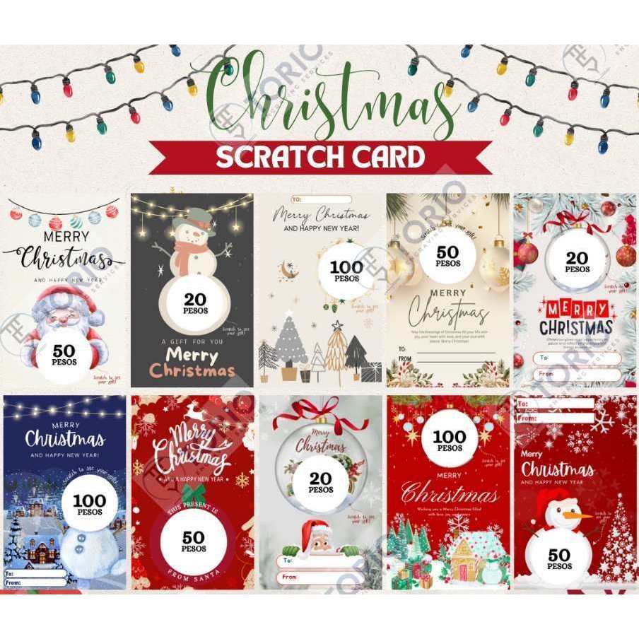 Scratch off gift card / Aguinaldo with a twist MINIMUM 10PCS (PORTRAIT ...