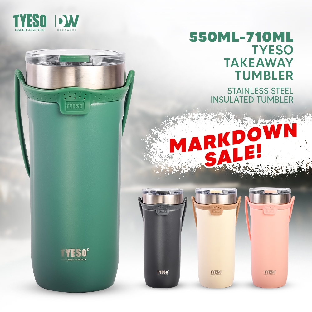 Original Tyeso Stainless Steel Mug Insulate Tumbler Water bottle with strap 550ML 710ML | Shopee ...
