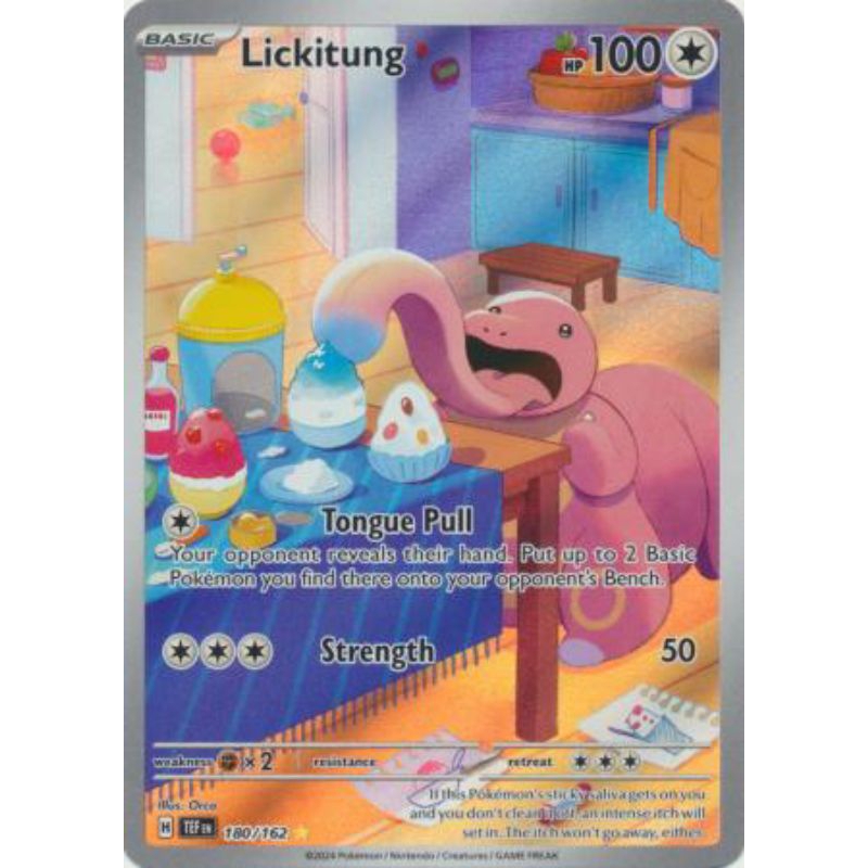 Pokemon Card, Lickitung 180/162, Illustration Rare. (ENGLISH TYPE ...