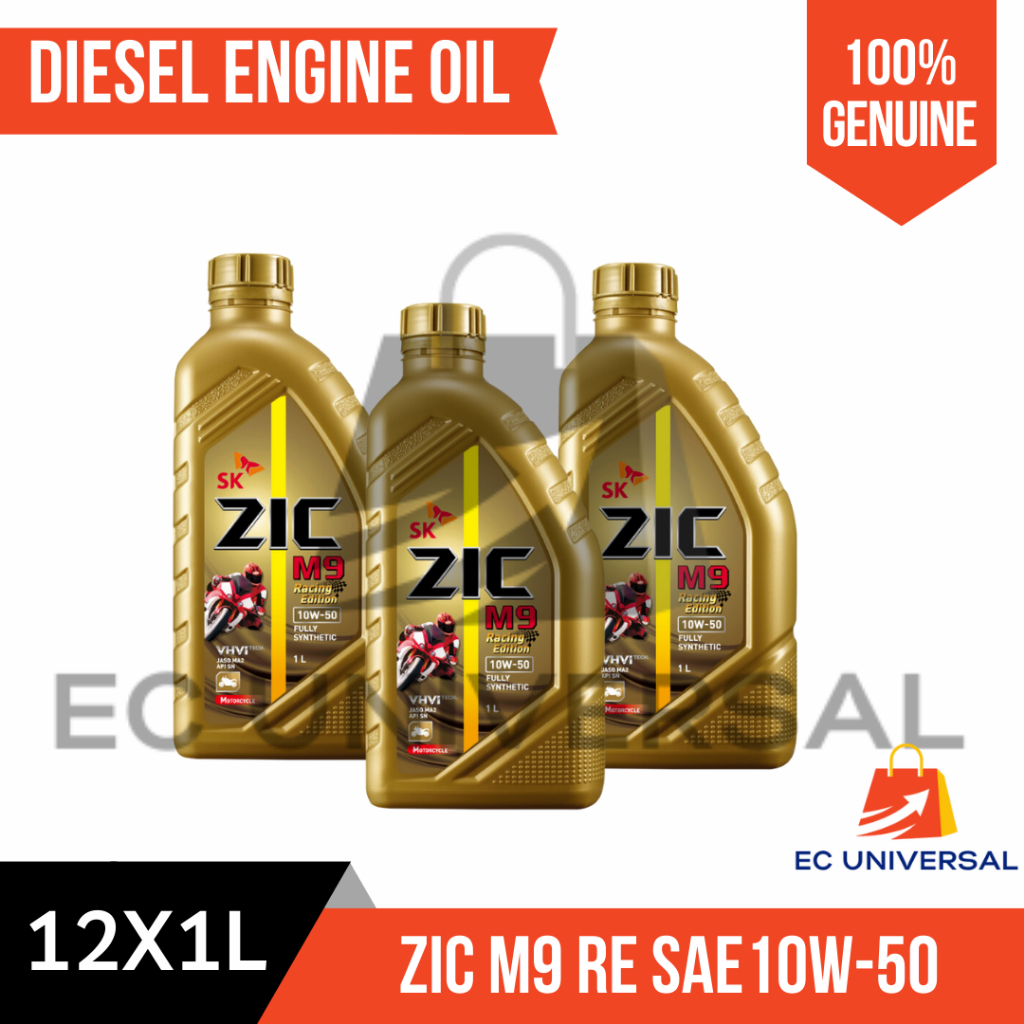 SK ZIC M9 Racing 10W-50 1 Liter Fully Synthetic Motorcycle Oil | EC ...