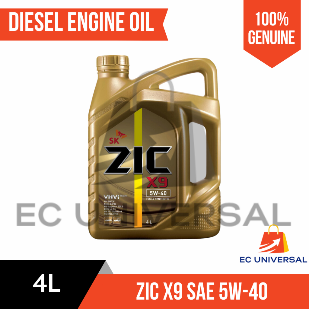 SK ZIC X9 5W-40 Fully Synthetic Car Engine Oil 4 Liters | EC UNIVERSAL | Shopee Philippines