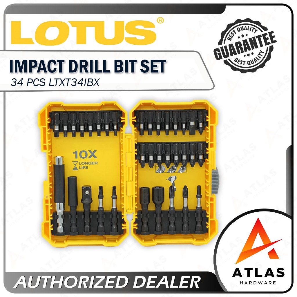Lotus Impact Drill Bit Set 34pcs LTXT34IBX | Shopee Philippines