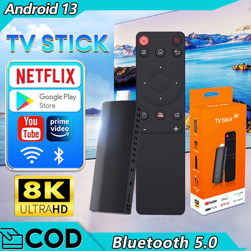 8K Mini TV Stick Smart TV Box Android 13.0 Bluetooth 5.3 5G Wifi Media ...