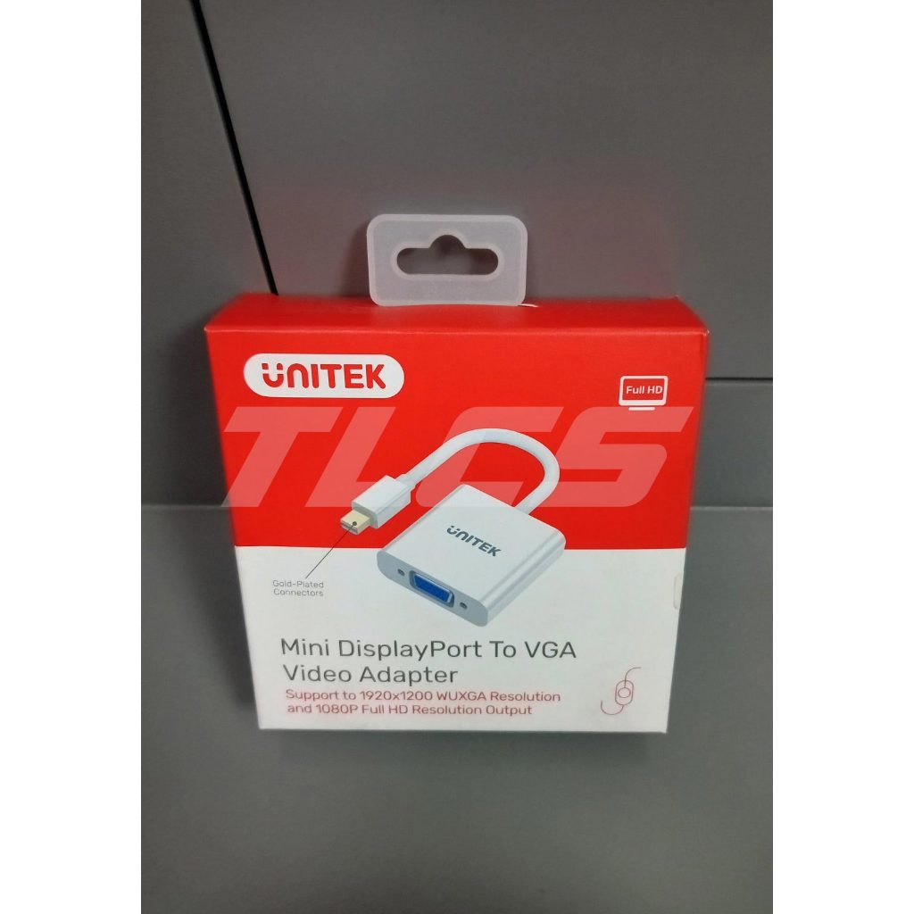 MINI DIPLAY PORT TO VGA VIDEO ADAPTER UNITEK (Y-6327WH) | Shopee ...