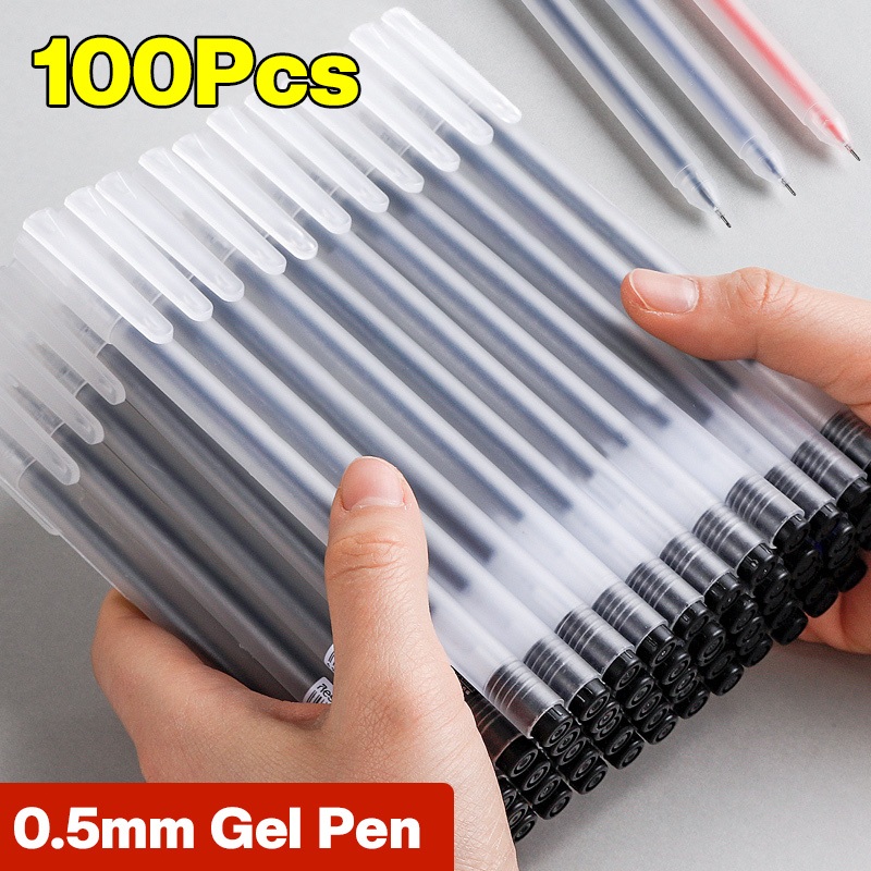 Whosale 100pcs Ballpen Set 0.5mm Gel Pen Black Sign Pen Students ...