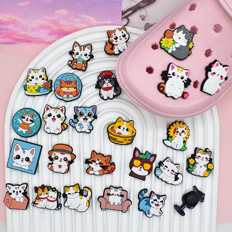 Cute Cat Series Design Jibbitz Charm Shoe Buckle Shoe Decor Pin DIY ...