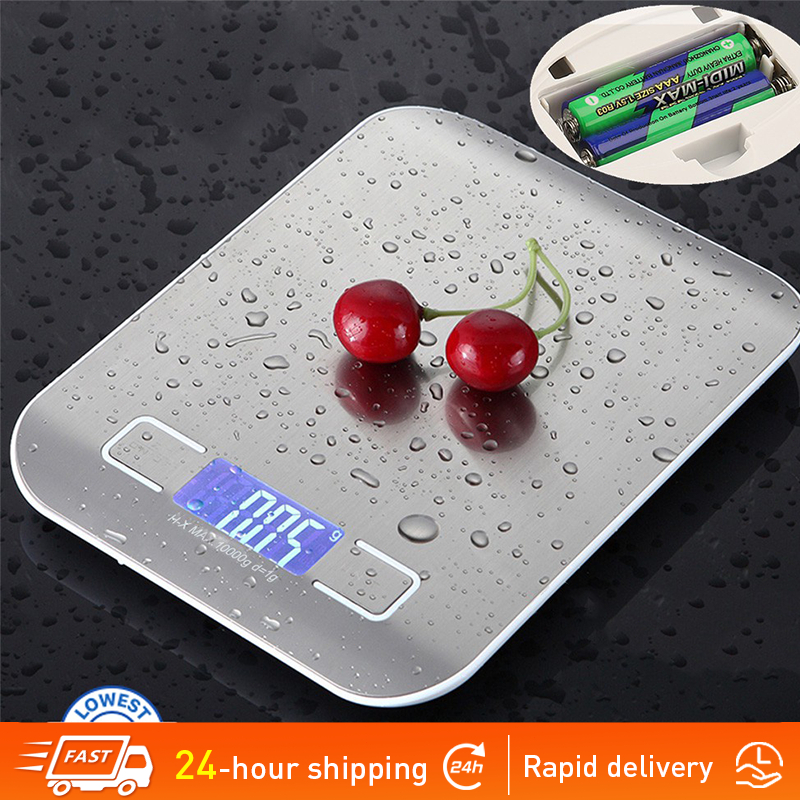 Stainless Steel Digital Kitchen Scales 10kg/5kg Electronic Precision ...