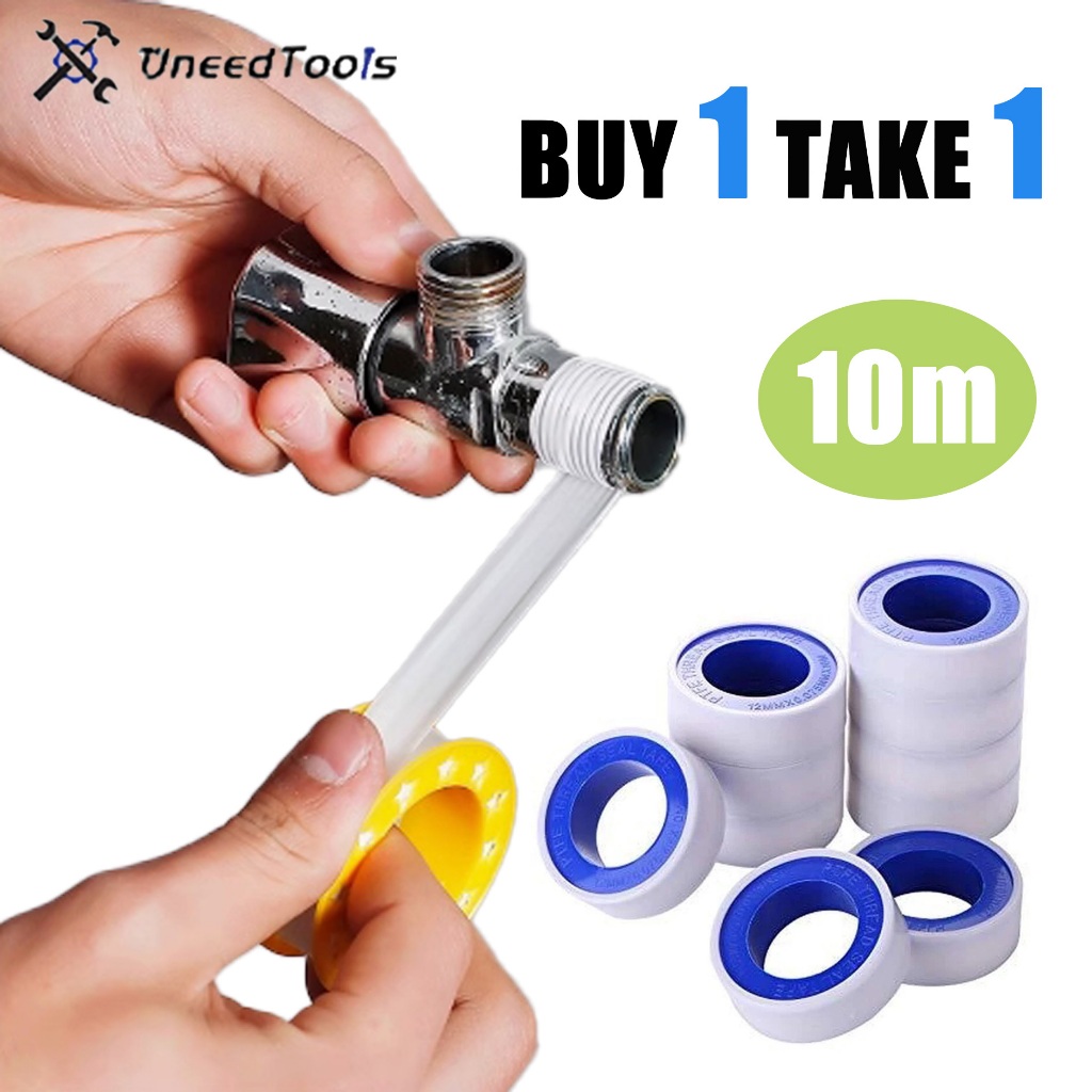 10m Teflon Pipes Thread Seal Tape for Plumbers Water Tap Sealant Tape ...