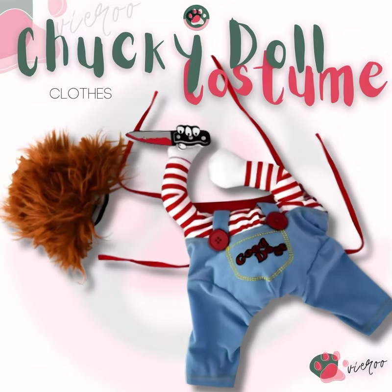 DALSON Chucky Doll Style for Halloween Cosplay Pet Clothes | Shopee ...