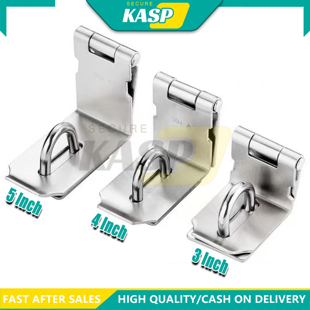 304 Stainless Steel Hasp Staple Gate Door Shed Latch Lock Safety Lock ...
