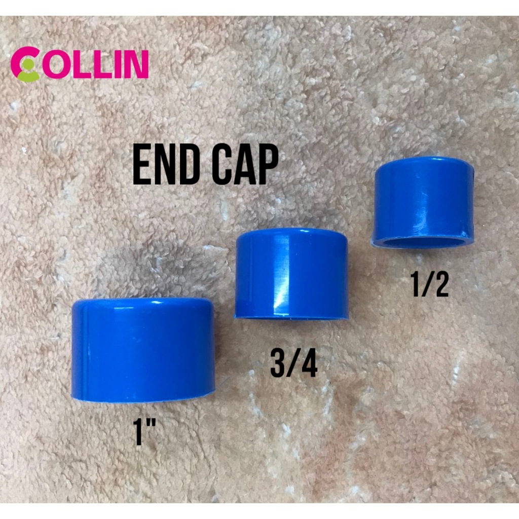 PVC BLUE END CAP 1/2 3/4 1 PVC BLUE FITTINGS PIPE PUMP PARTS | Shopee ...
