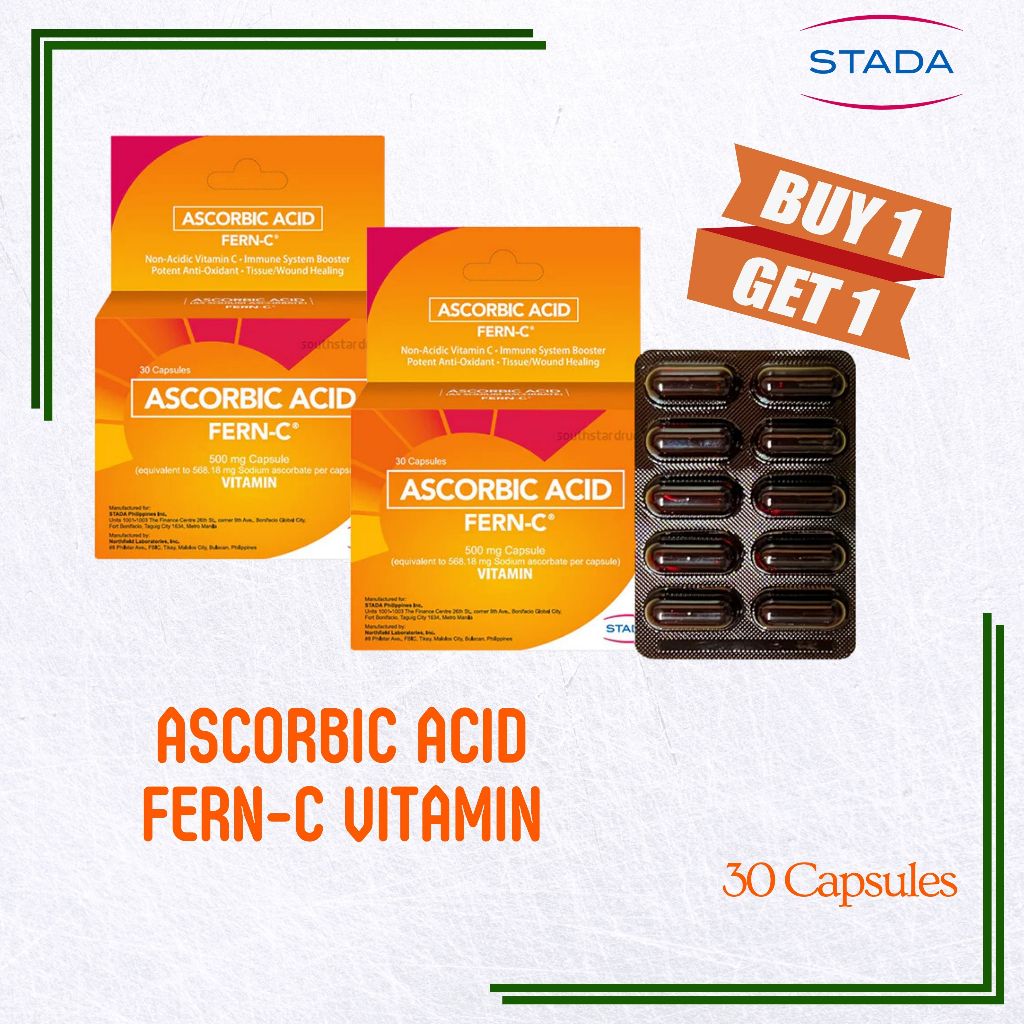 STADA Buy1 take 1 Fern-C Ascorbic Acid Sodium Ascorbate Vitamin-C 30 ...