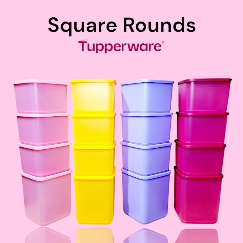 Tupperware Square Rounds New Color (4pcs) | Shopee Philippines