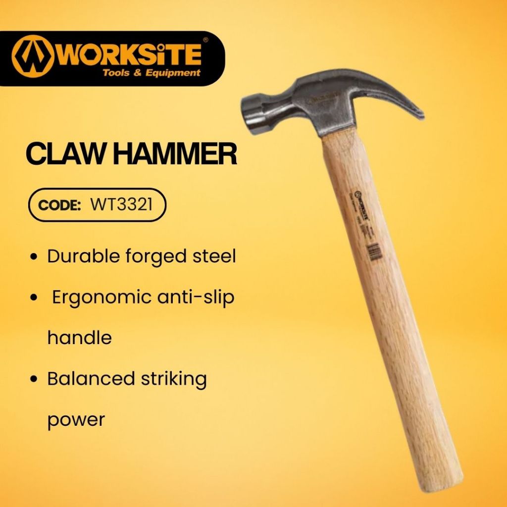 WORKSITE - WT3321 16OZ CLAW HAMMER WORKSITE | Shopee Philippines