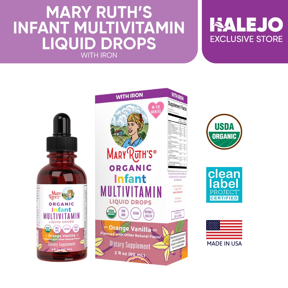Mary Ruth's Organic Infant Multivitamin with Iron Liquid Drops (60 ml ...