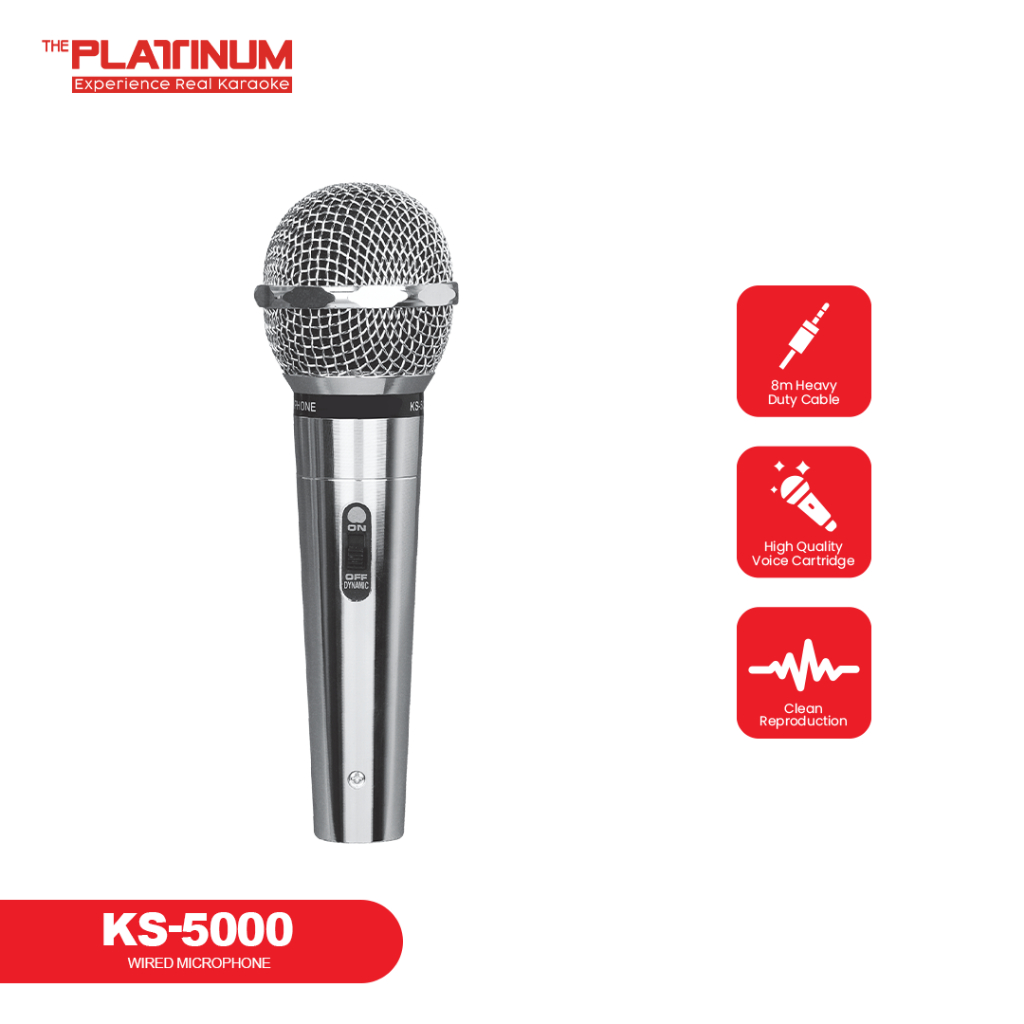 Platinum Karaoke KS-5000 High-End Dynamic Wired Microphone | Shopee Philippines