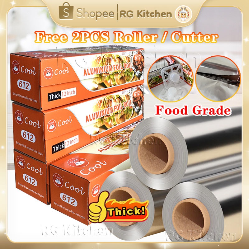 Aluminum foil large thickened roll 12 inches x 300 meters food grade ...