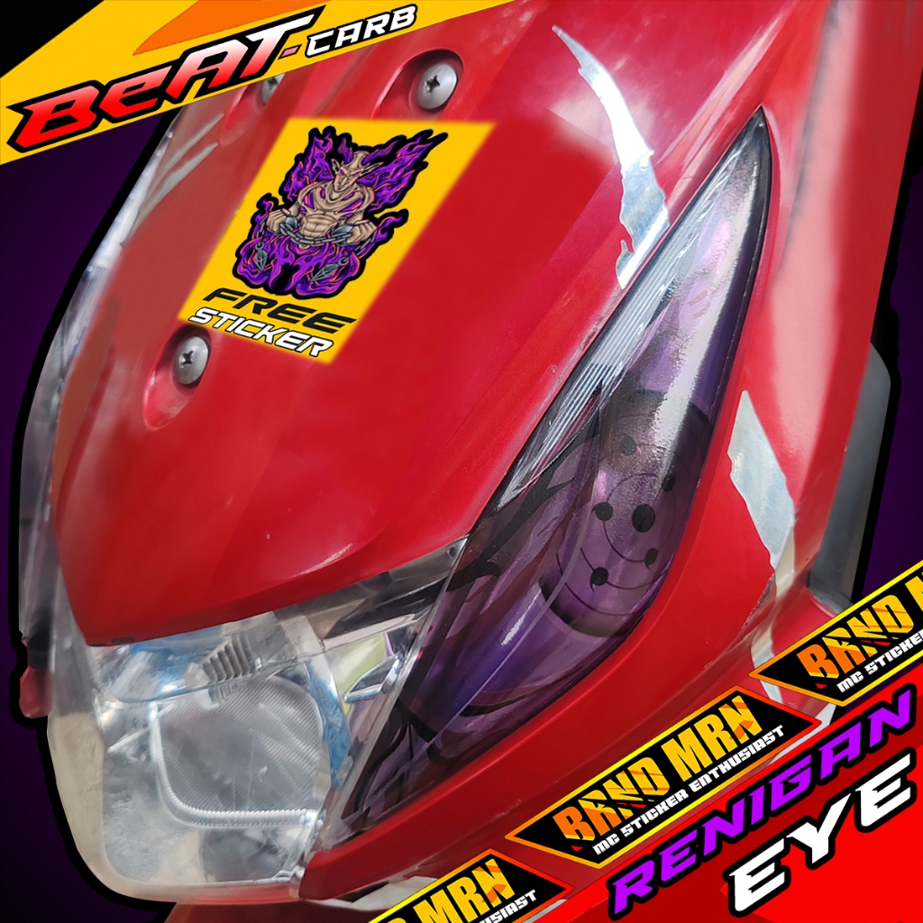 HONDA BEAT V1 110 CARB SHARINGAN EYE DECAL STICKER TINT PROTECTOR ...