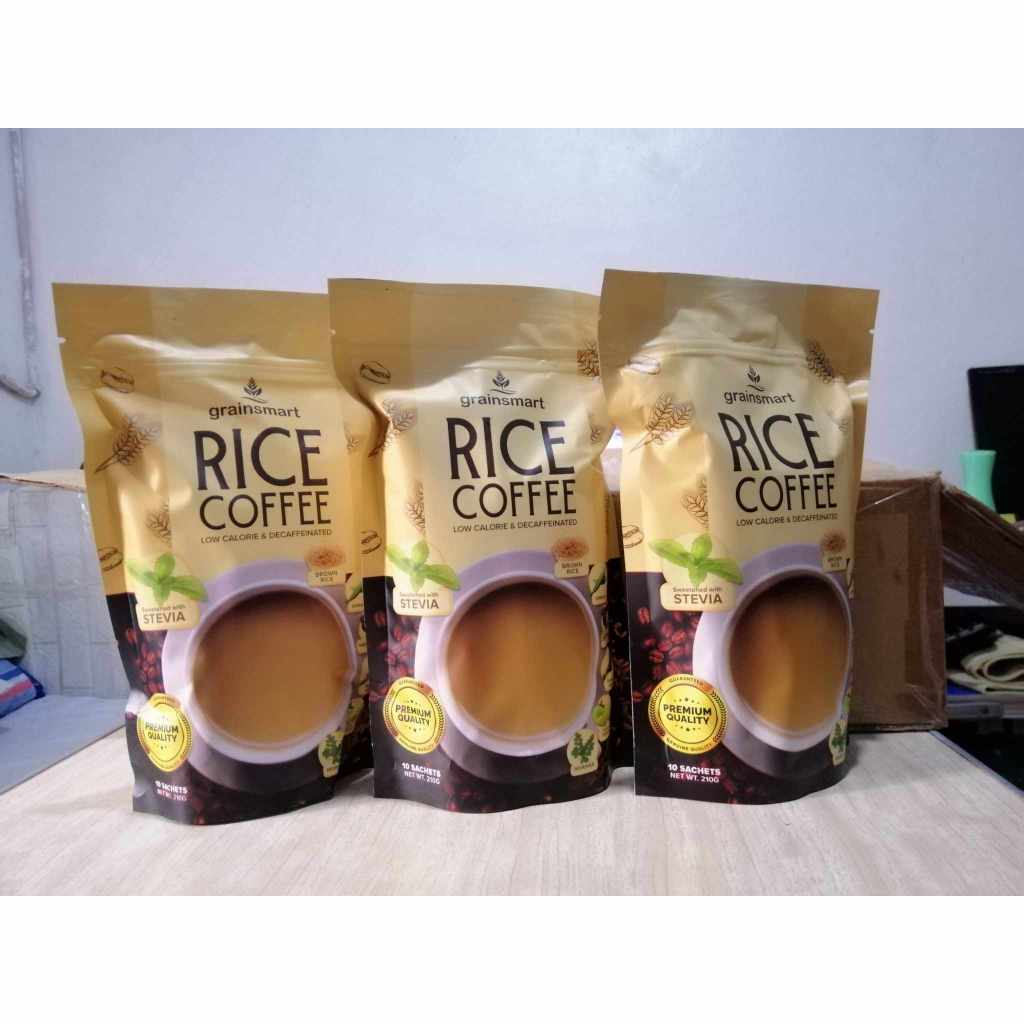 3 Packs (10 sachet per pack) Grainsmart Rice Coffee Brown Rice Coffee ...