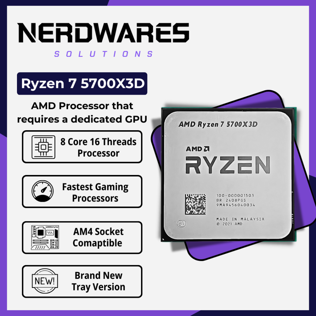 AMD Ryzen 7 5700X3D 8 Cores 16 Threads AM4 CPU Socket Gaming Desktop Processor | Shopee Philippines