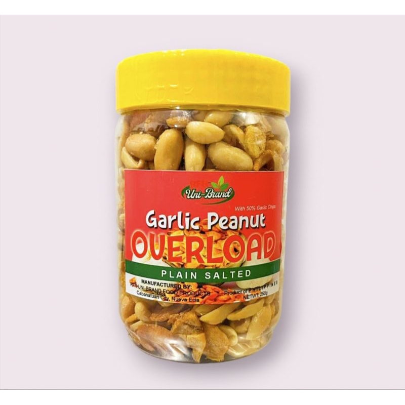 Peanuts with Garlic Chips Plain Salted 250g Jar | Shopee Philippines
