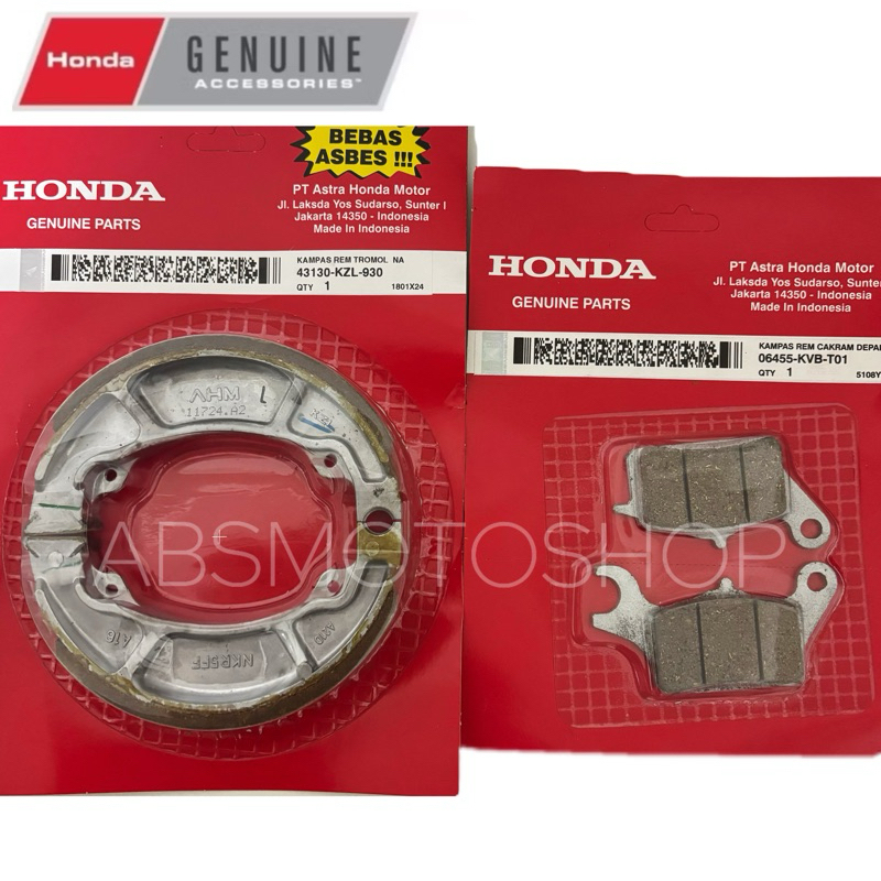 HONDA BRAKE SHOE AND BRAKEPAD SET FOR BEAT V1 V2 V3/CLICK V1 125i 150i ...