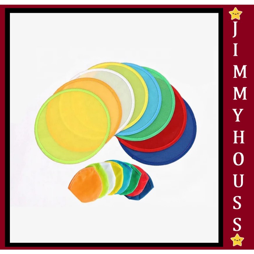 1pc Round Foldable Fan Plain Nylon Colorful Frisbee Fan | Shopee ...