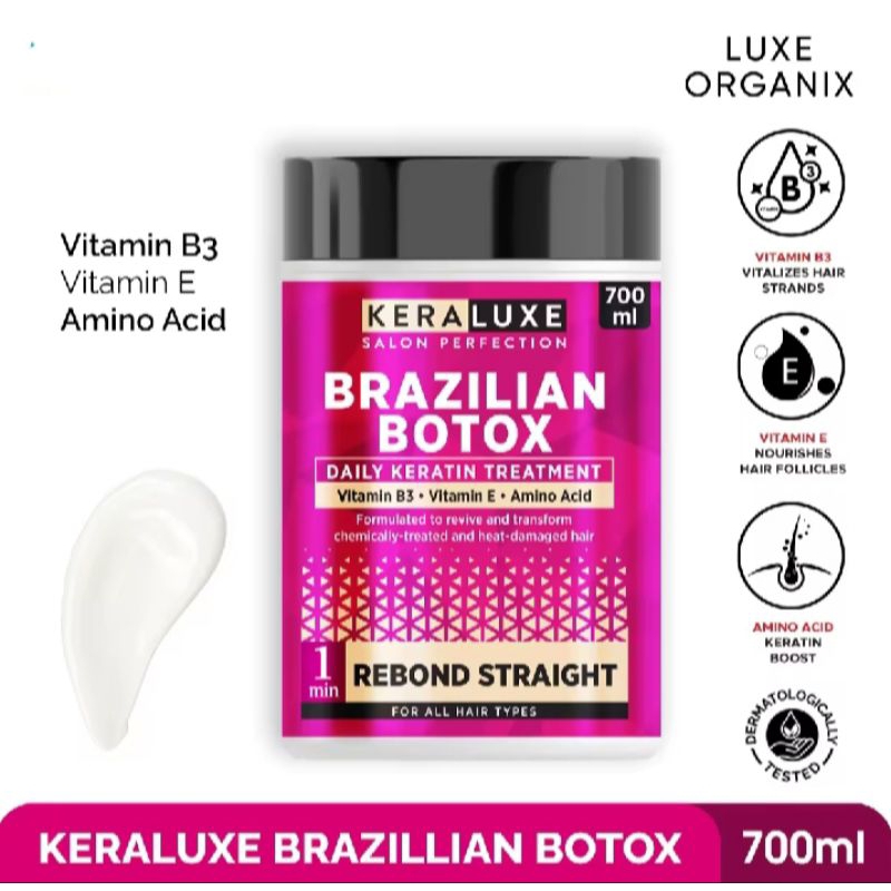 Kera Luxe Brazilian Botox Rebond Straight Keratin Treatment 700ml ...