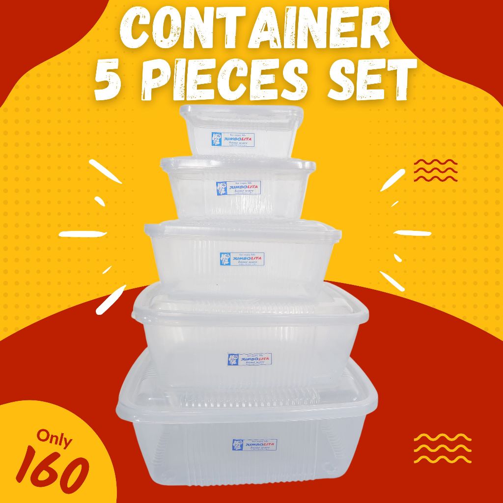 iPlastic. Plastic Container Food keeper set 5 pieces with cover ...