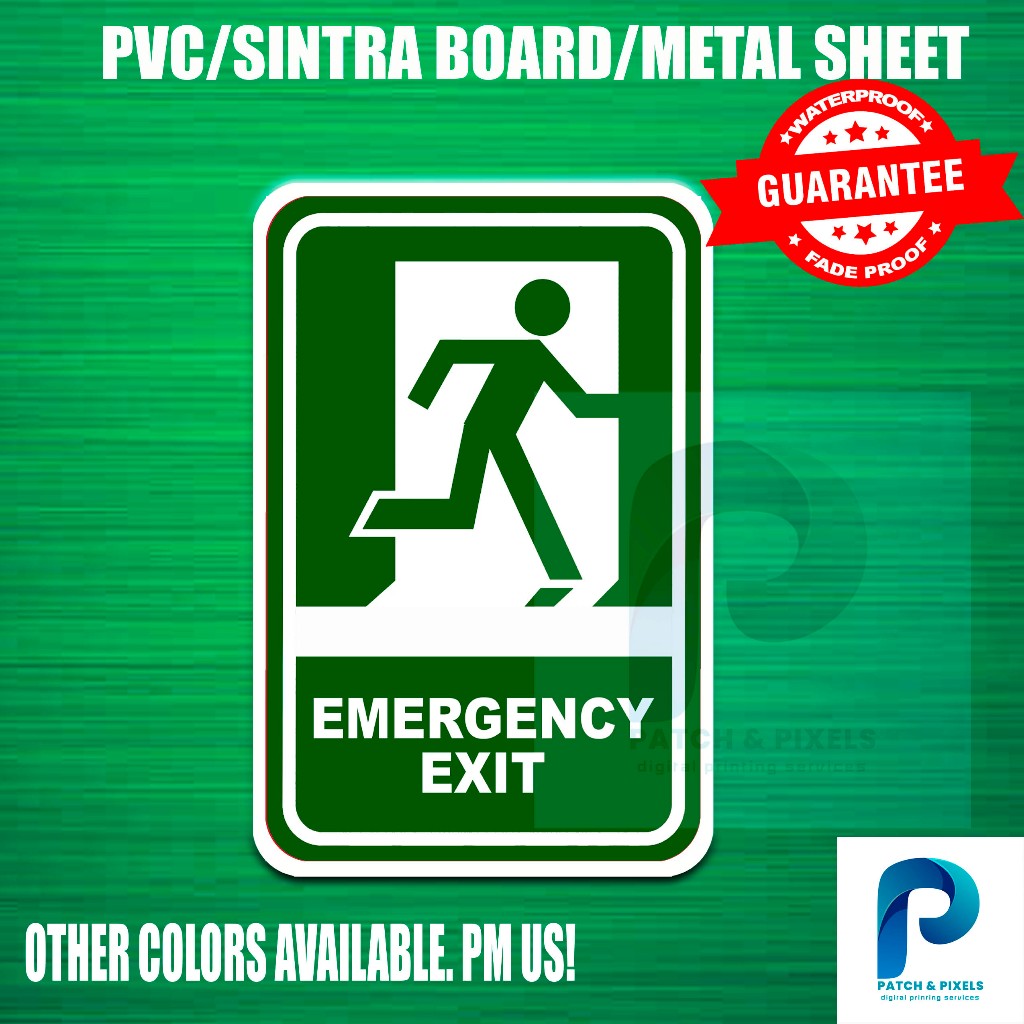 Patch and Pixels Keep Emergency Exit Sign PVC/Sticker Waterproof ...