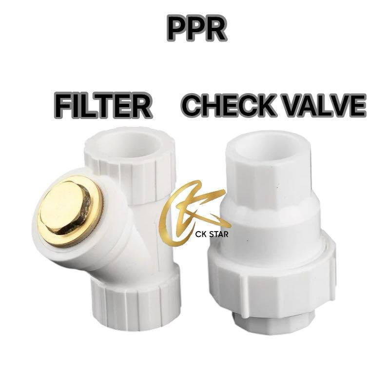 PPR FITTINGS CHECK VALVE, Y TYPE FILTER, 1/2'' 3/4'' 1'' | Shopee ...