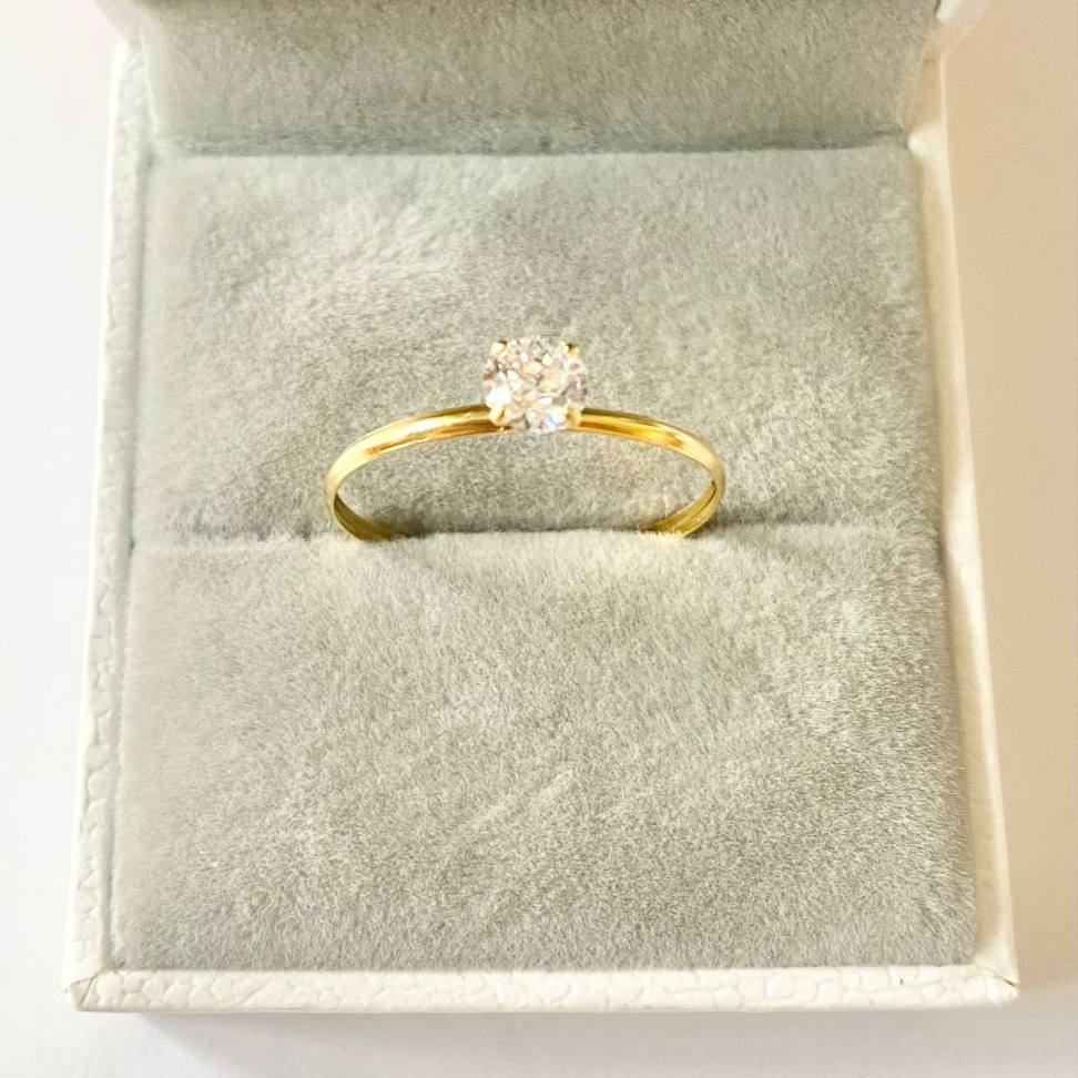 Pawnable 18K Gold Russian Diamond Thin Hollow Open Ring | Shopee ...