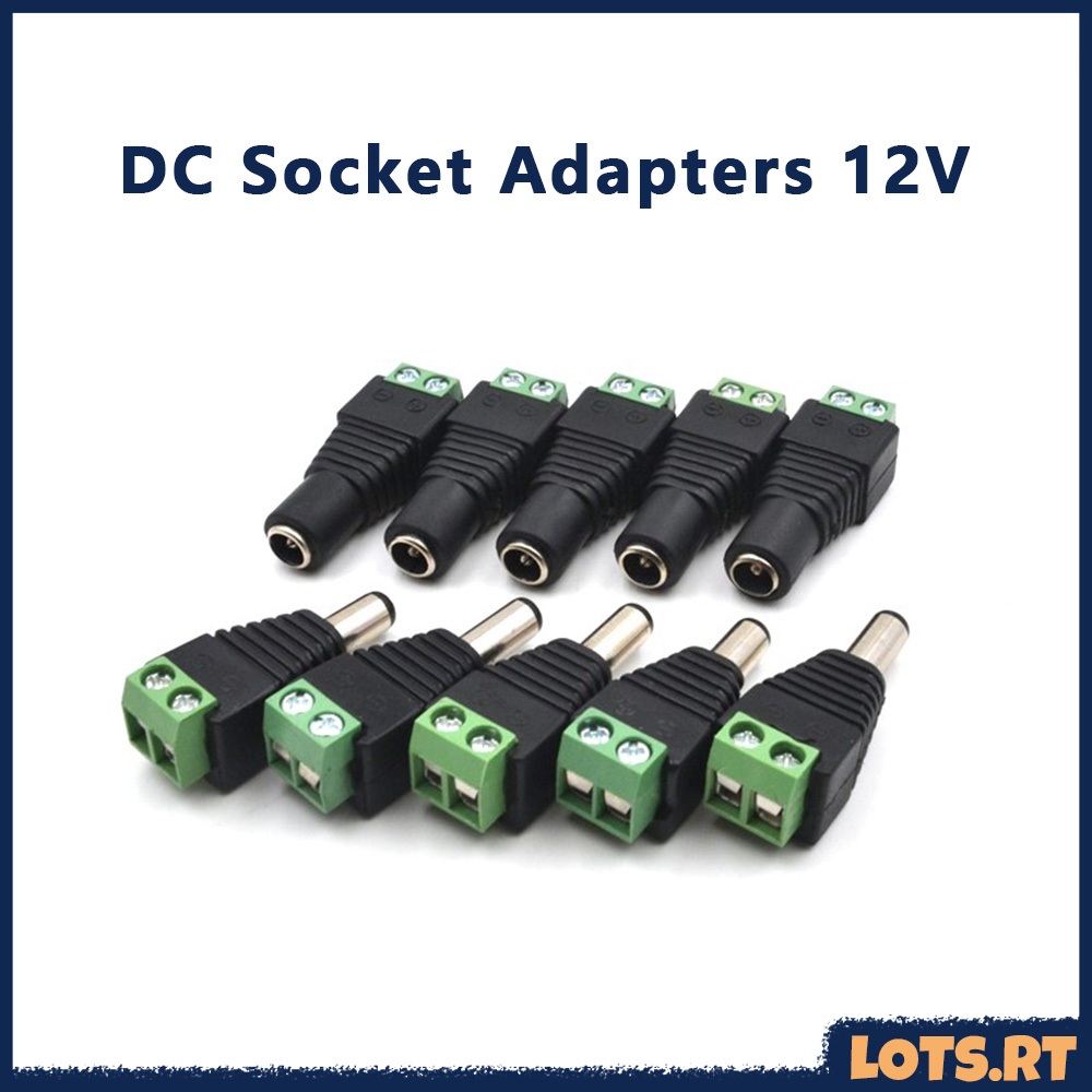 5Pairs 5.5 x 2.1mm Male and female DC socket adapters CCTV Camera Power ...